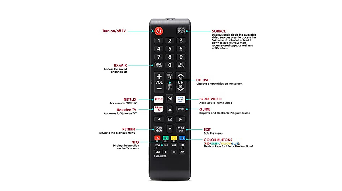Universal Replacement Remote for Samsung Smart TVs - Pack of 2