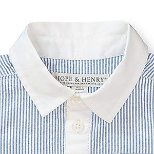 Hope & Henry Layette Organic Cotton Woven Button Front Romper