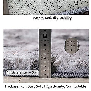 Shag Loomed Area Rug for Kids Play Room Warm Soft Faux Fur Luxury Rug Plush Throw Rugs High Pile Rug Handmade Knitted Nursery Decoration Rugs Baby Care Crawling Carpet