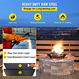 VBENLEM 28in Fire Grate Log Grate,Wagon Wheel Firewood Grates 16 Iron Bars, Fireplace Grates Burning Rack Holder 6 Legs for Indoor Chimney, Hearth Wood Stove and Outdoor Camping Fire Pit