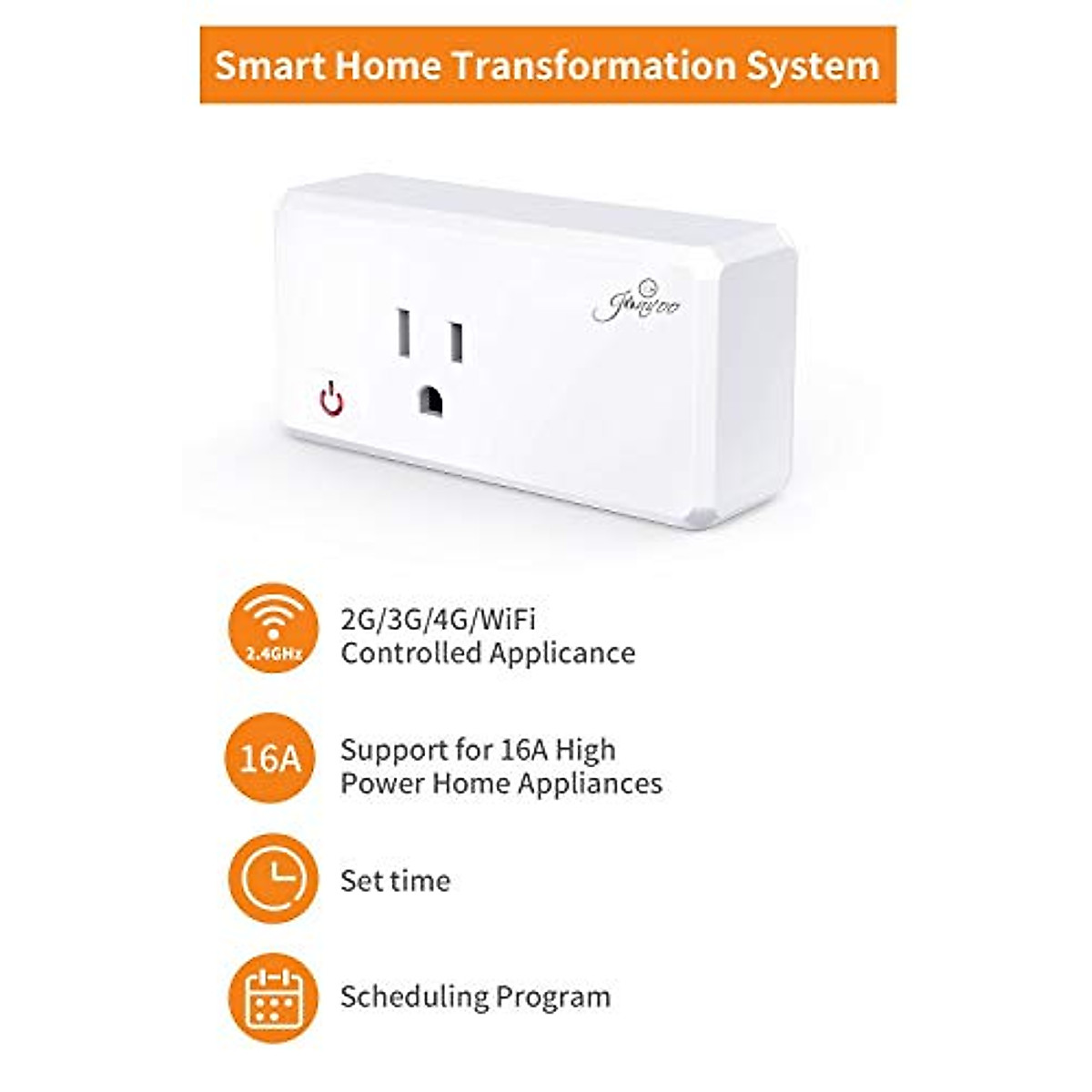 Jinvoo Smart Plug,WiFi Outlet Mini Socket 16A Work with Alexa and Google Home, Remote Control,Smart Plug Outlet with 2 USB Ports, Voice Control Remote Control, Timing Function