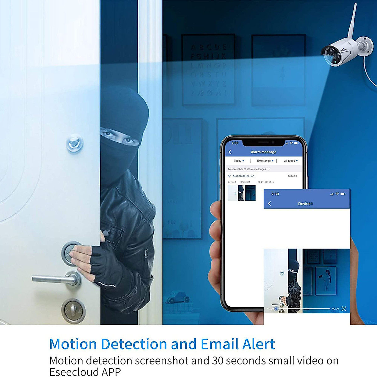 [10CH Expandable, 2K] Hiseeu All in one with 12" LCD Monitor 3TB Hard Drive, Wireless Security Camera System, Home Business 5MP Dual WiFi NVR 4Pcs 3MP Outdoor Bullet IP Cameras Night Vision Waterproof