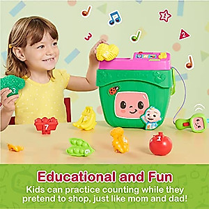CCoComelon Veggie Fun Learning Basket, Pretend Play Food, Preschool Learning and Education, 10-pieces, Music and Sounds, Officially Licensed Kids Toys for Ages 18 Month by Just Play