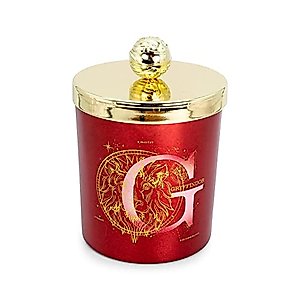 Harry Potter House Gryffindor Premium Scented Soy Wax Candle with Unique Aromatic Fragrance | 50-Hour Burn Time | Home Decor Housewarming Essentials, Wizarding World Hogwarts Gifts and Collectibles