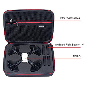 Smatree 3.6L Carry Case Compatible for DJI Tello Drone with 4 Tello Flight Batteries(Tello Drone and 4 Tello Flight Batteries is not Included)