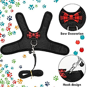 2 Pieces Guinea Pig Clothes Soft Mesh Guinea Pig Harness with Safe Bell, Baby Ferret Harness and Leash Set for Hamster, Baby Ferrets, Rats, Guinea Pig, Chinchilla, Teacup Chihuahua