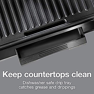 Proctor Silex 4 Serving Panini Press, Sandwich Maker and Compact Indoor Grill, Upright Storage, Easy Clean Nonstick Grids, Black (25440PS)