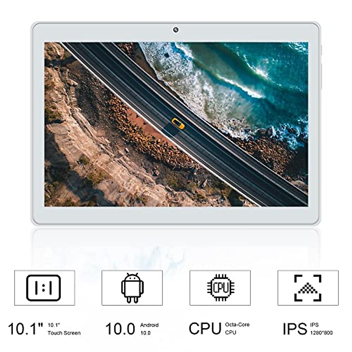 SZTPSLS Tablet 10.1 Inch 10.0 Android Tablet with Dual SIM Card Slot 2GB+32GB, Quad-Core, IPS HD Display, 128GB Expand Storage