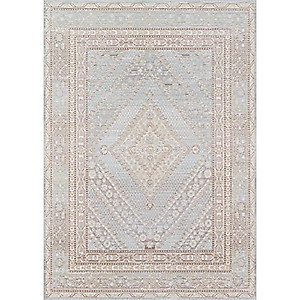 Momeni Isabella Traditional Geometric Flat Weave Area Rug, 7 ft 10 in x 10 ft 6 in, Blue