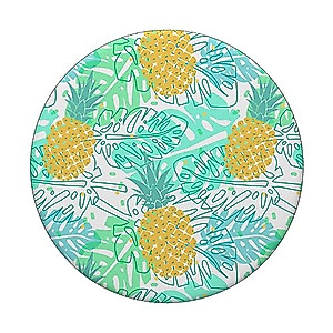 Tropical Hawaiian Pineapples Foliage Pattern PopSockets Swappable PopGrip