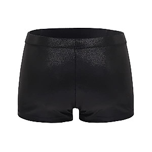 Aosva Children Girls Sparkle Dance Tumbling Athletic Swimming Gymnastics,Sparkle Black 7-8 Years