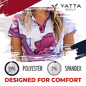 YATTA GOLF Premium Golf Polo Shirts for Women (Medium) - Lightweight, Wrinkle Resistant, Dry-Fit & Moisture Wicking Golf Outfits for Women - Casual Womens Top & Athletic Shirt