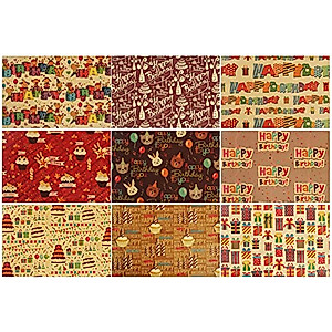 Birthday Wrapping Paper.9 Different Types of Gift Wrapping Paper（Each 27.5 x19.7 inches/70×50cm）.Birthday Wrapping Paper For Boys Men Women Girls Kids.…