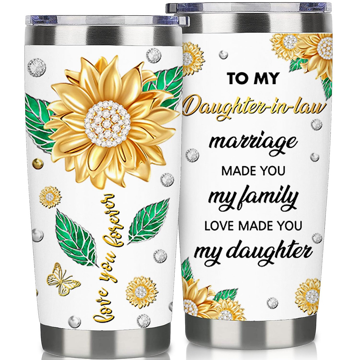 Pininerr Daughter-in-law Gift - 20 oz Vacuum Insulated Stainless Steel Coffee Cup, Ideal Birthday Gift