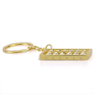 Mallofusa Alloy 6 Rolls Mini Abacus Keychain Key Ring Pendant Decoration Decor Ornament Trinket for Car Keys Handbag Fob Golden