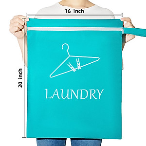 Bbzeal 2 Pack Large Travel Laundry Bags Machine Washable Wet Dry Bag Bathing Suit Laundry Bag for Gym Swimming Yoga Dirty Clothes Laundry Organizer (Light Blue and Pink)