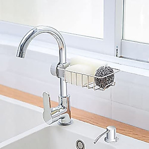 2 pc Sponge Holder for Kitchen Sink Stainless Steel Faucet Faucet Rack for Kitchen Sink by POKHDYE (2pc)