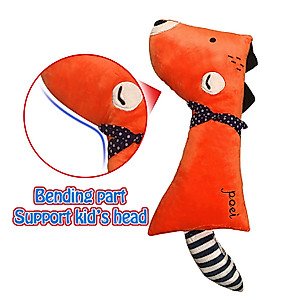 Attelia Kids Car Seat Belt Pillow for Kids, Neck Support Pillow Adjustable Seat Strap Shoulder Pads Road Trip Pillow Seatbelt Buddy (Green Dinosaur L)