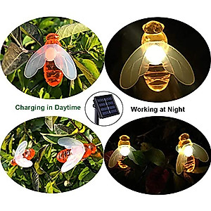 CHENGBEI Waterproof IP65 30 Cute Honeybee LED Lights 8 Modes Fairy Decorative Light for Outdoor Wedding Homes Gardens Patio Party
