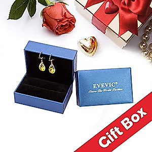 Austrian Crystal Teardrop Leverback Dangle Earrings for Women Fashion 14K Gold Plated Hypoallergenic Jewelry (Emerald)