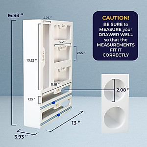 Forever Home 6 IN 1 Ziplock Bag Organizer, Bamboo Foil & Plastic Wrap Organizer for Kitchen Drawer - Compatible with Ziplock Gallon, Quart, Sandwich, Snack, Aluminum Foil etc - White