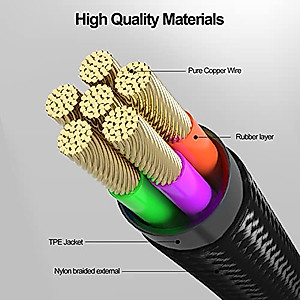 Multi Charging Cable, 4Pack/4FT 3 in 1 Fast Charging Cord Adapter with USB-C, Type C/Micro USB Port Connectors, Nylon Braided Universal Multiple USB Cable for Cell Phones, Android Devices and More