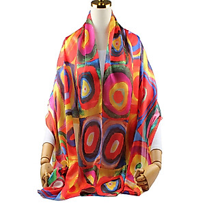 Umjetnost Women's Silk Feeling Scarf Long Satin Fashion Scarves Lightweight Shawls Wraps (SL4)