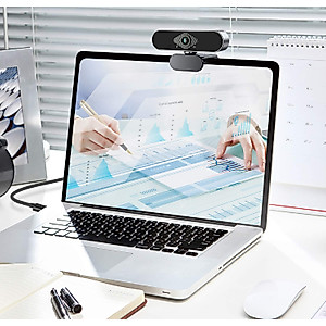 Wennyn Webcam 1080P HD with Microphone & Privacy Cover, USB Web Cam with Live Streaming HD Video for Mac, PC, Computer and Laptop, Wide Angle Lens 1080P Web Camera with 360 Degree Flexible Mount