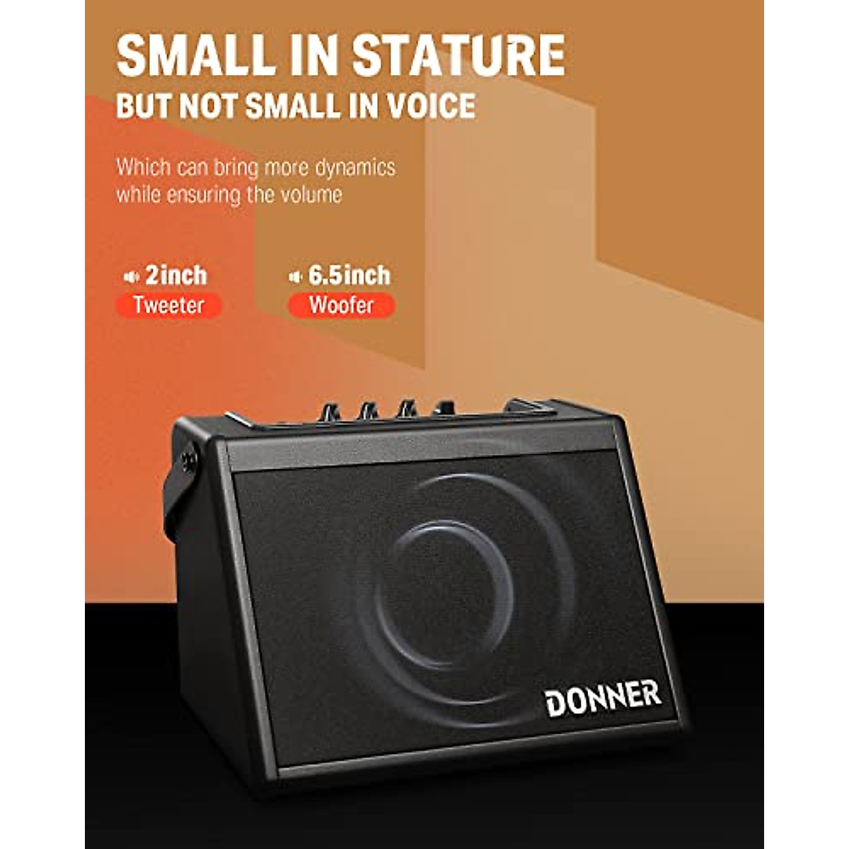 Donner Mini Electric Drum Amp 20W, Wireless Electronic Drum Amplifier Keyboard Speaker DDA-20 Protable for Home Practice