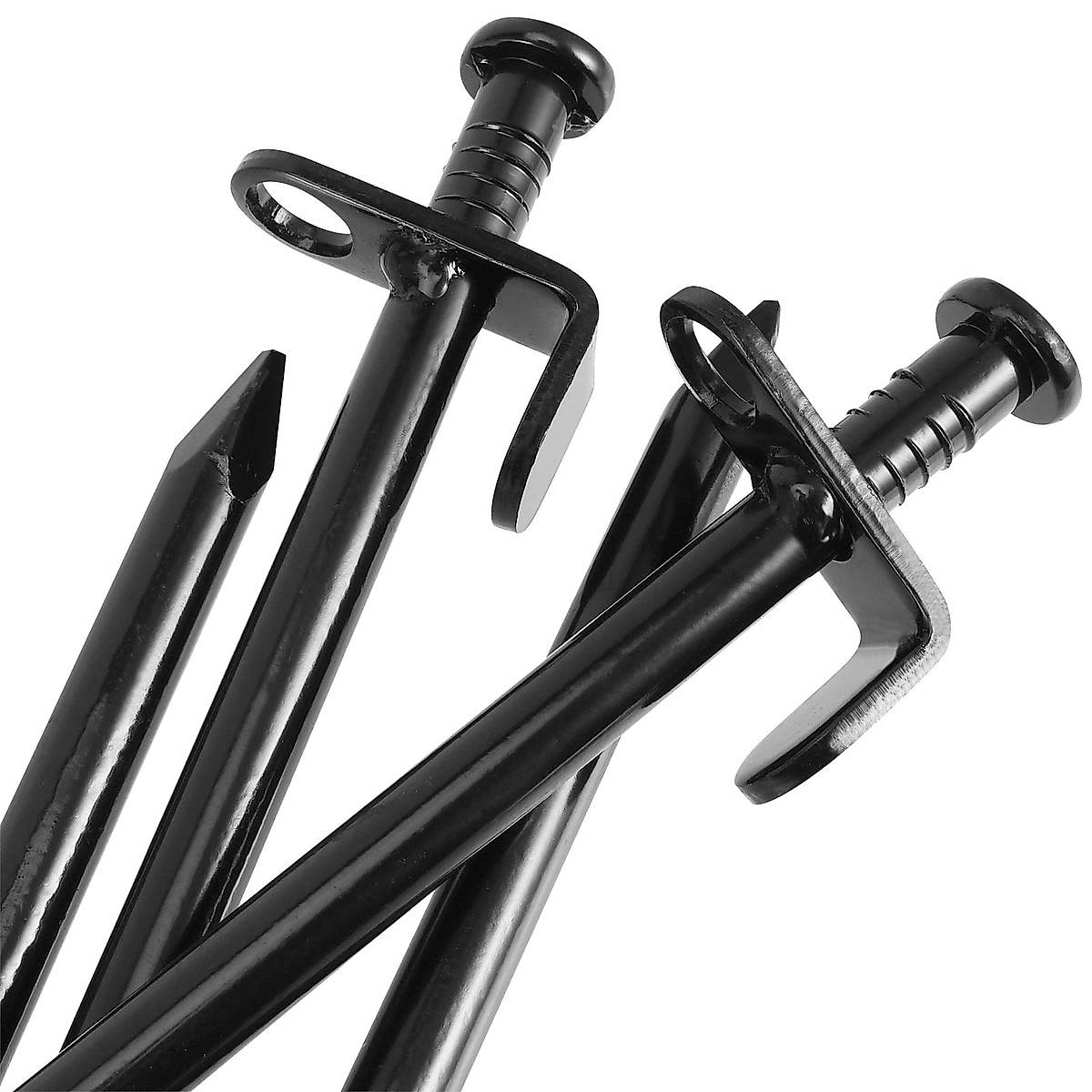SEHOI 20 Pack 12 Inches Tent Stakes, Heavy Duty Steel Solid Tent Stakes Pegs, Multiuse Tarp Pegs Camping Stakes for Outdoor Camping Canopy and Tarp, Black