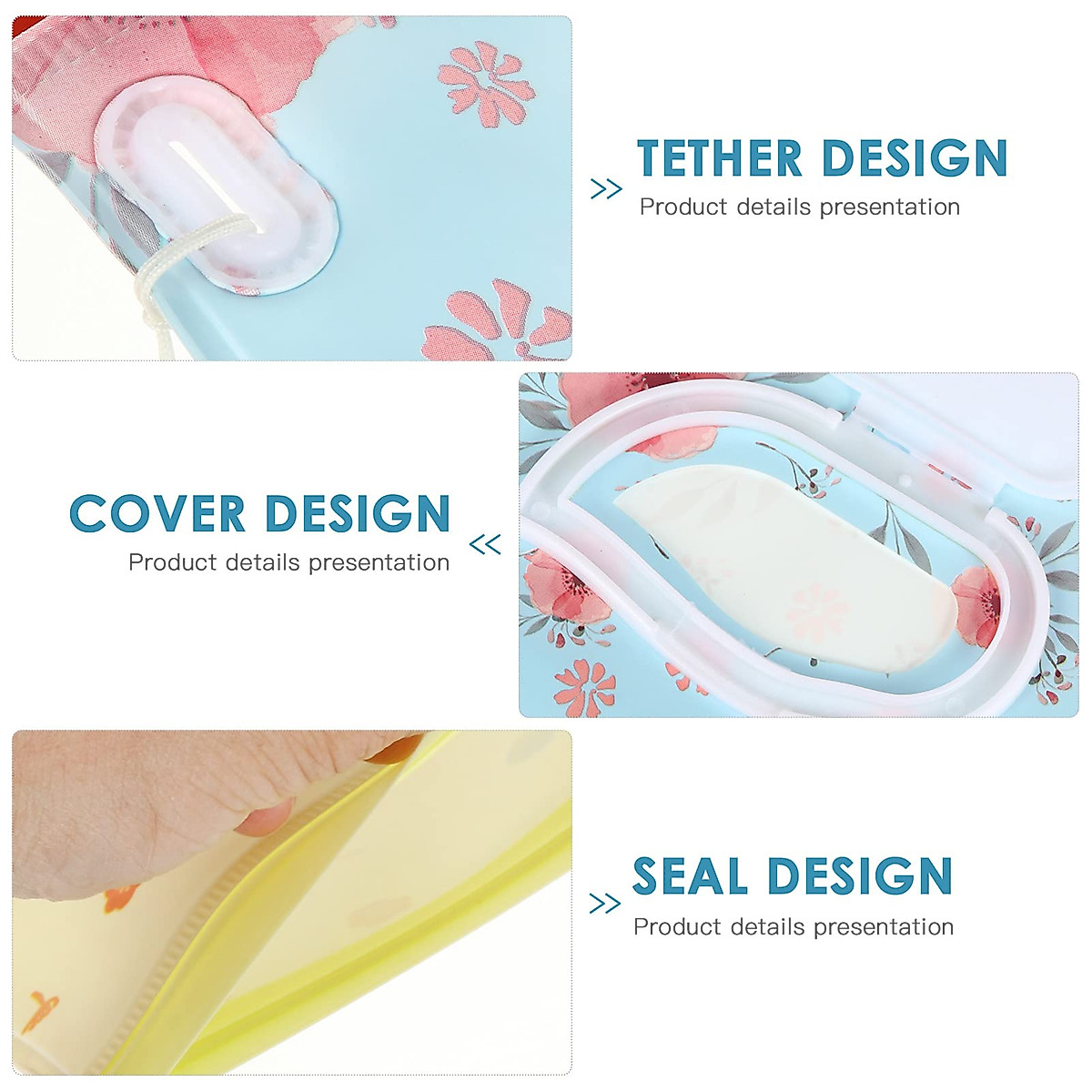 Healifty 4pcs Wet Wipe Pouch Dispenser Reusable Refillable Baby Wipes Bag Handy Travel Wipes Holder Case Diaper Bag