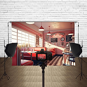 TOAOFY 10x8ft Back to 50s Backdrop 50s Party Decorations Background Party Decoration Banner Portrait Shoot Props Studio Supplies TAY1428