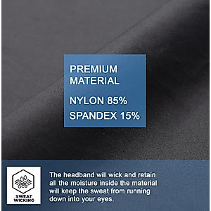 Calbeing Women Workout Black Headband with Silicone Grip(5Pack) Non Slip Sweatband Sport Hair Band for Running Exercise Gym Yoga