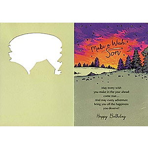 Designer Greetings Camper, Tent, Table, Fire and Canoe Die Cut Window Tri Fold Birthday Card for Son