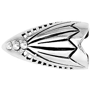 Sterling Silver Fingertip Ring for Women Moth Design 1 5/16 inch (33mm) long