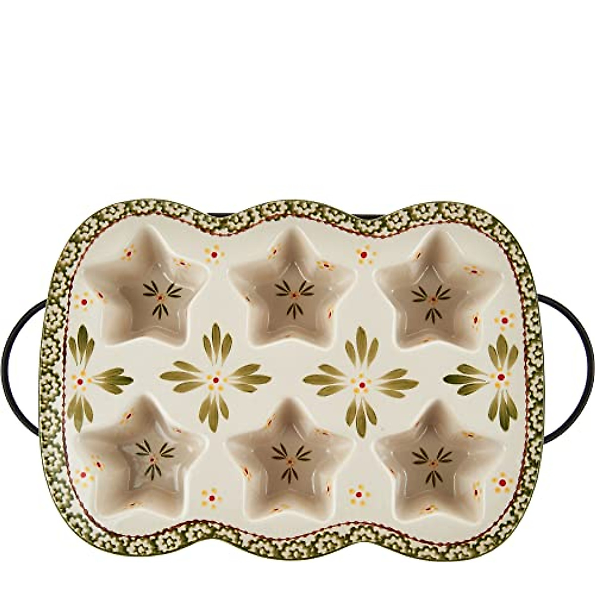 Temp-tations Ovenware S/2 Star Shaped Muffin or Cornbread Pans w/Wire Racks (Old World Eggplant), K39454 Muffin