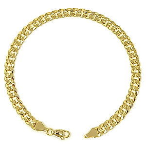Fashion 21 Anklet for Women Electro Gold Plated Ankle Bracelet - Made in Korea (6mm 10" Concave Cuban Anklet)