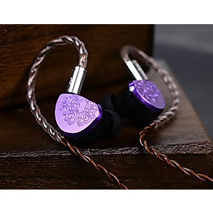 Linsoul TANGZU Wu Zetian HiFi 14.5mm Planar Driver in Ear Earphone with 3D Printed Resin Shell, CNC Aluminum Faceplate, Detachable 0.78mm 2Pin 5N OFC Cable for Audiophile Musician DJ Stage (3.5mm)