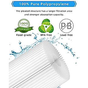 Fil-fresh 5 Micron 10" x 4.5" Whole House Water Filter Compatible with GE GXWH40L, FXHSC, Culligan R50-BBSA, Dupont WFHDC3001, W50PEHD (2 Pack)