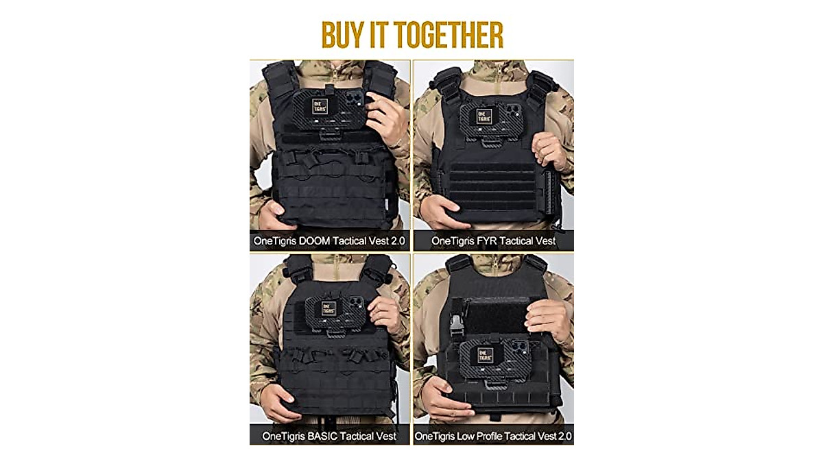OneTigris Tactical Vest Phone Holder - Universal Chest Mount for 4.7-6. ...