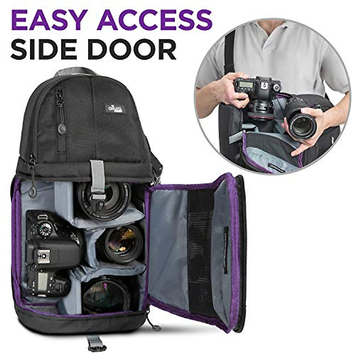 Altura Photo Camera Sling Bag DSLR Camera Bag - Camera Backpack for Canon, Nikon, Sony & GoPro Bag - Crossbody Camera Bag for Photographers - Camera Accessories Camera Bag