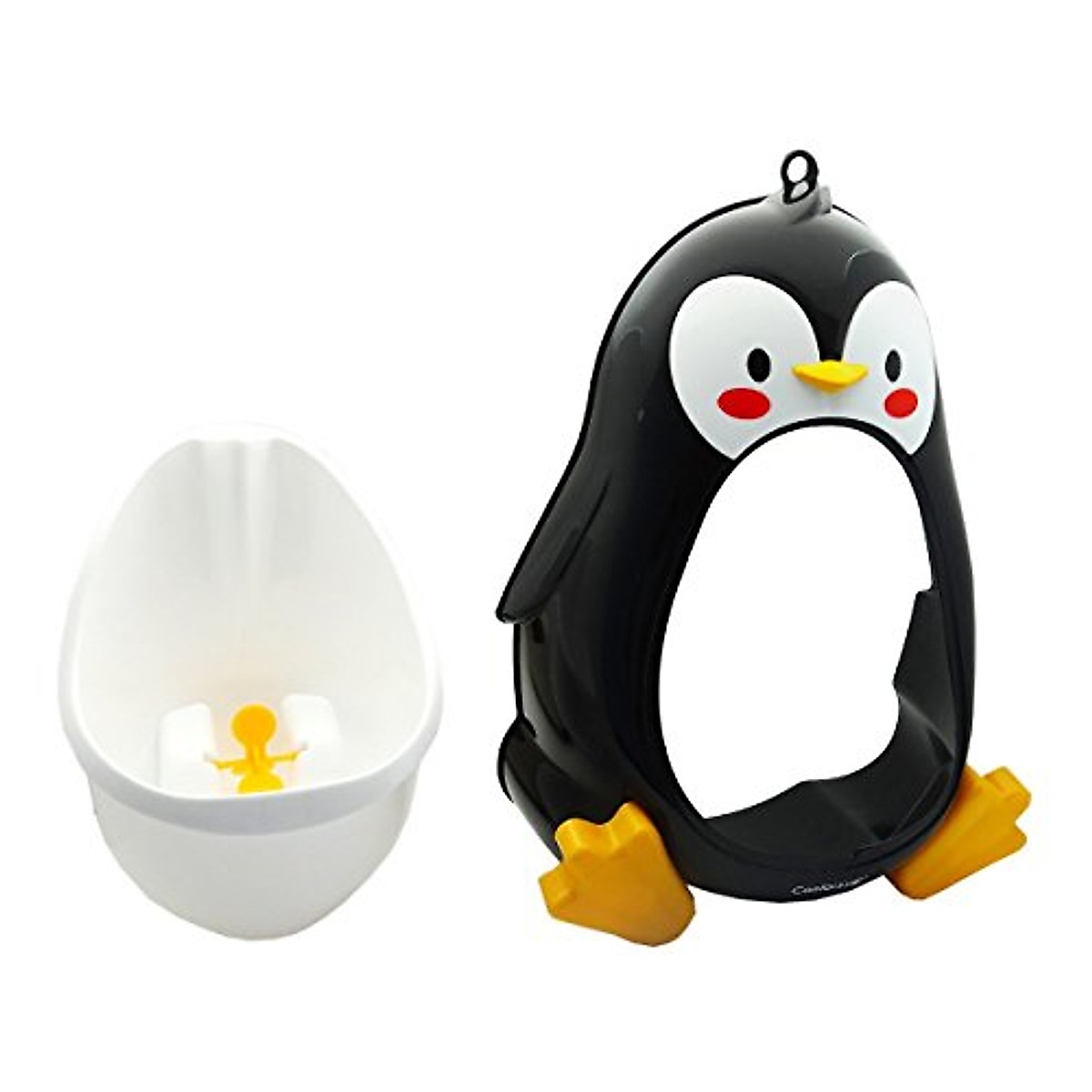Conforzy, Penguin Standing Potty Training Urinal for Boys with Fun Aiming Target (Black)