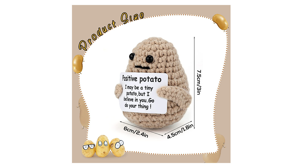 Mini Knitted Positive Potato Toy - Cute Cheer Up Gift