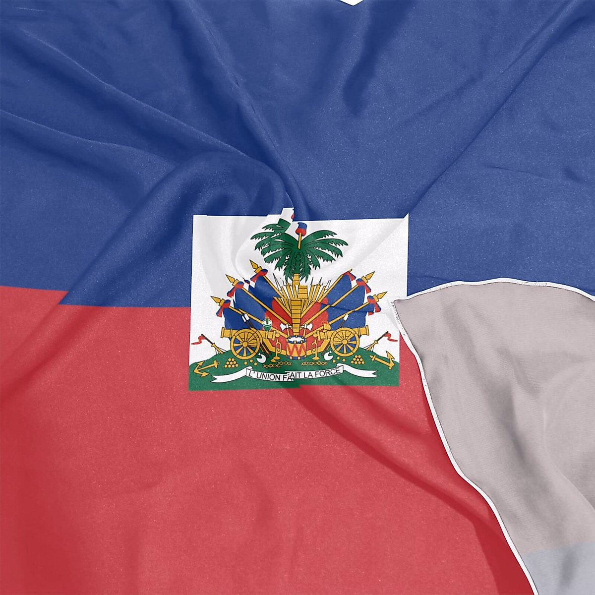 PMAIHNAS Women's Fashion Silk Scarf Haitian Flag Square Satin Headscarf Neck Scarf Head Hair Wraps