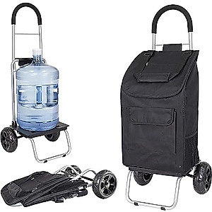 Stair climber Bigger Trolley, Trolley Black Foldable Shopping cart for Groceries with Wheels and Removable Bag and Rolling Personal Hand Truck Standard