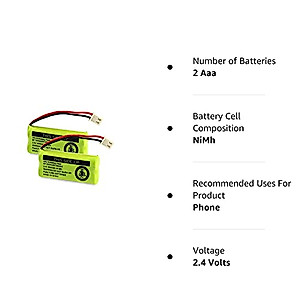 Kruta BT183342 BT283342 BT166342 BT266342 BT162342 BT262342 Battery Compatible with VTech CS6114 CS6419 CS6719 AT&T EL52300 CL80112 VTech CS6719-2 Cordless Handsets (Pack of 2)