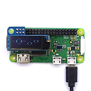 Ferwooh PiOLED 0.91inch OLED Screen Display Module I2C 128X32 Blue for 4B/3B/3B+/2B/B/Zero(Blue)