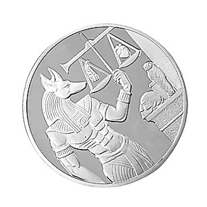 TENDYCOCO Anubis Coin Egyptian God Challenge Coin Commemorative Art Coin Collection Iron Souvenir Craft Gift Toy (Silver)
