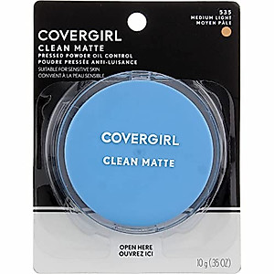 COVERGIRL Clean Matte Pressed Powder Medium Light, .35 Ounce (packaging may vary)