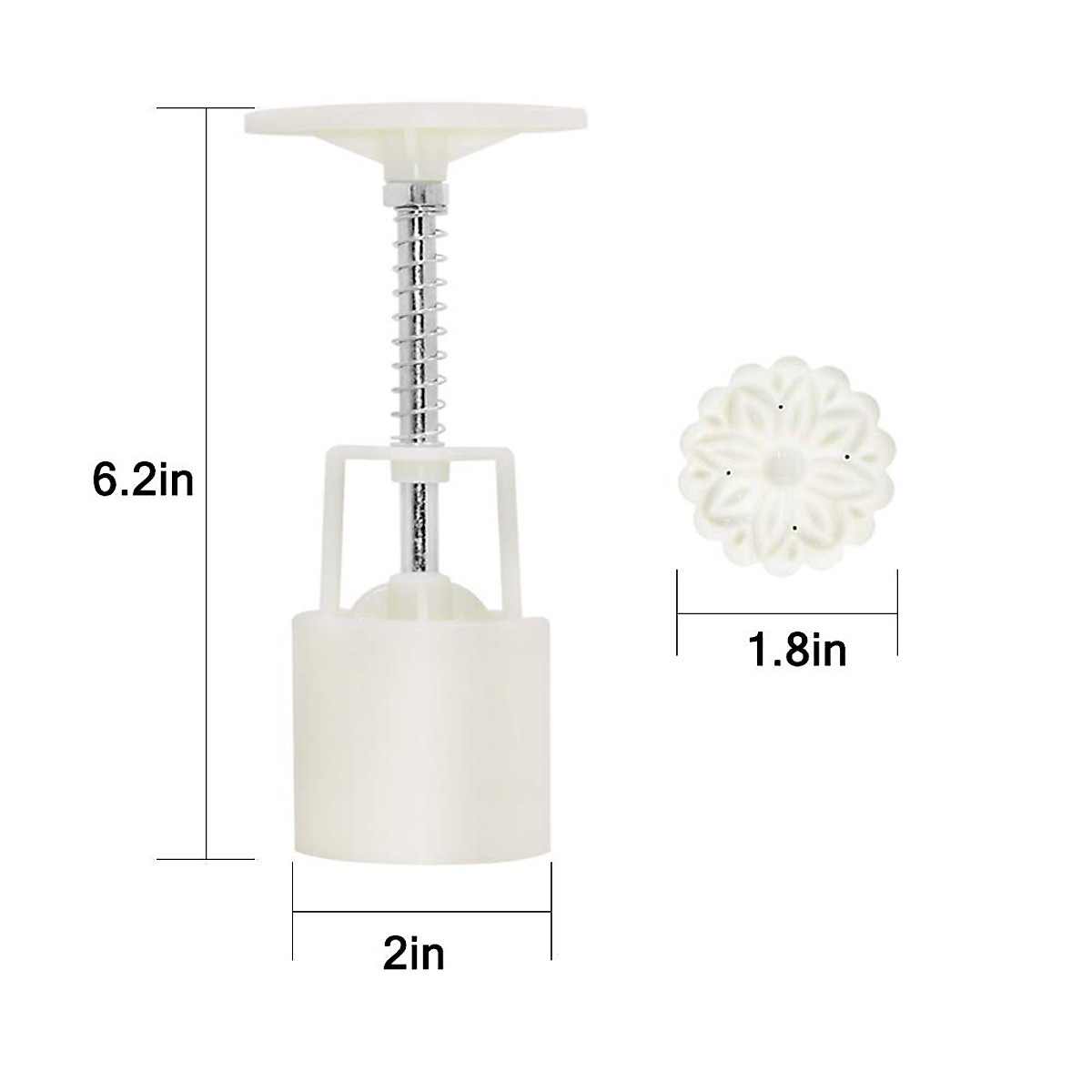 2 Pack Mooncake Mould with 12 Cookie Stamps, FineGood Flower Animal Moon Cake Mold Press 50g Hand Pressure Mooncake DIY Tools for Baking Cookies